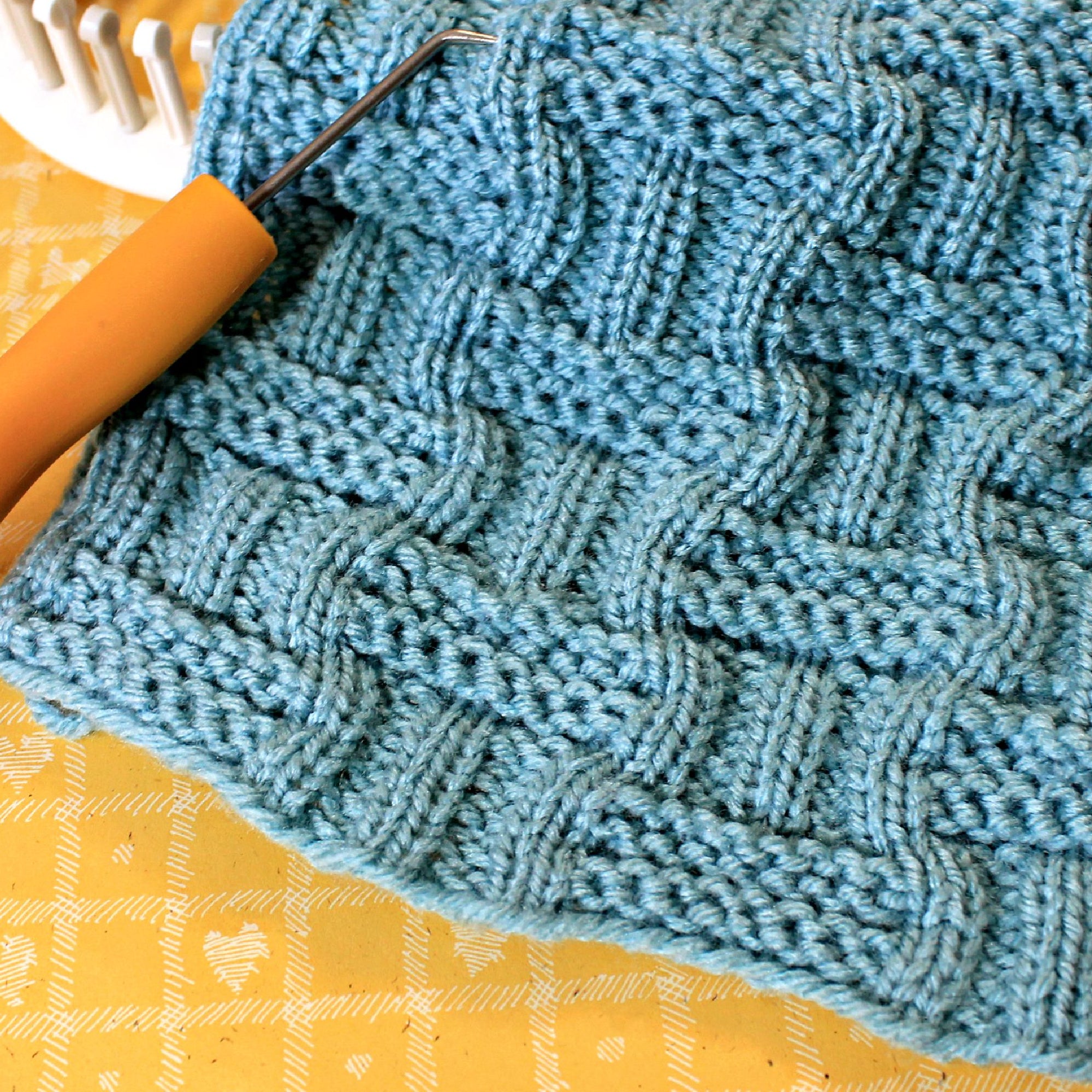 Loom Knit Double Basketweave Stitch Pattern – Loomahat.Store