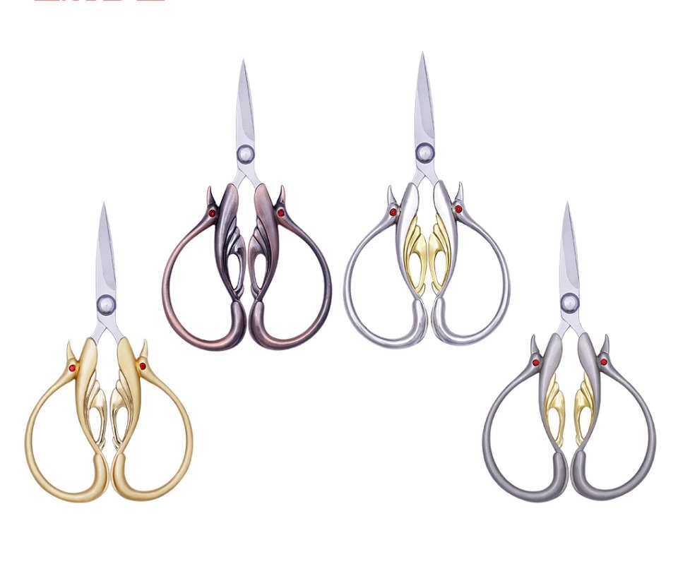 Vintage Style Two-Tone Swan Scissors – Loomahat.Store